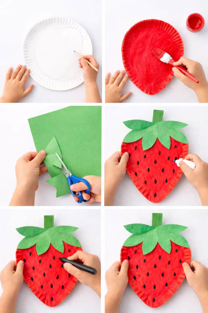 Paper Plate Strawberry Craft